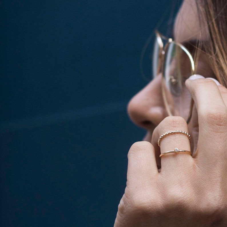 Dainty Ring Minimalist Ring Ball Thin Ring Minimal Band - Etsy