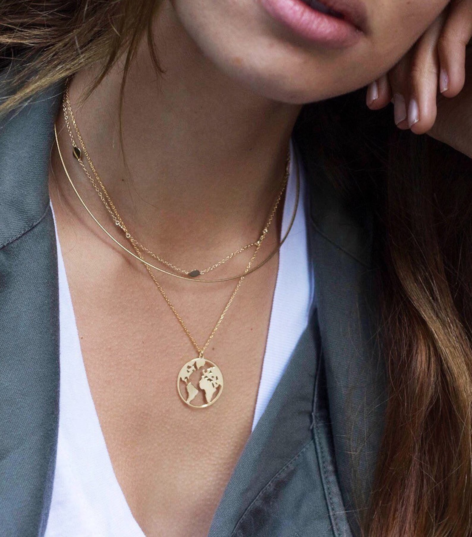 World Map Necklace Globetrotter Necklace Gold Map Necklace - Etsy UK