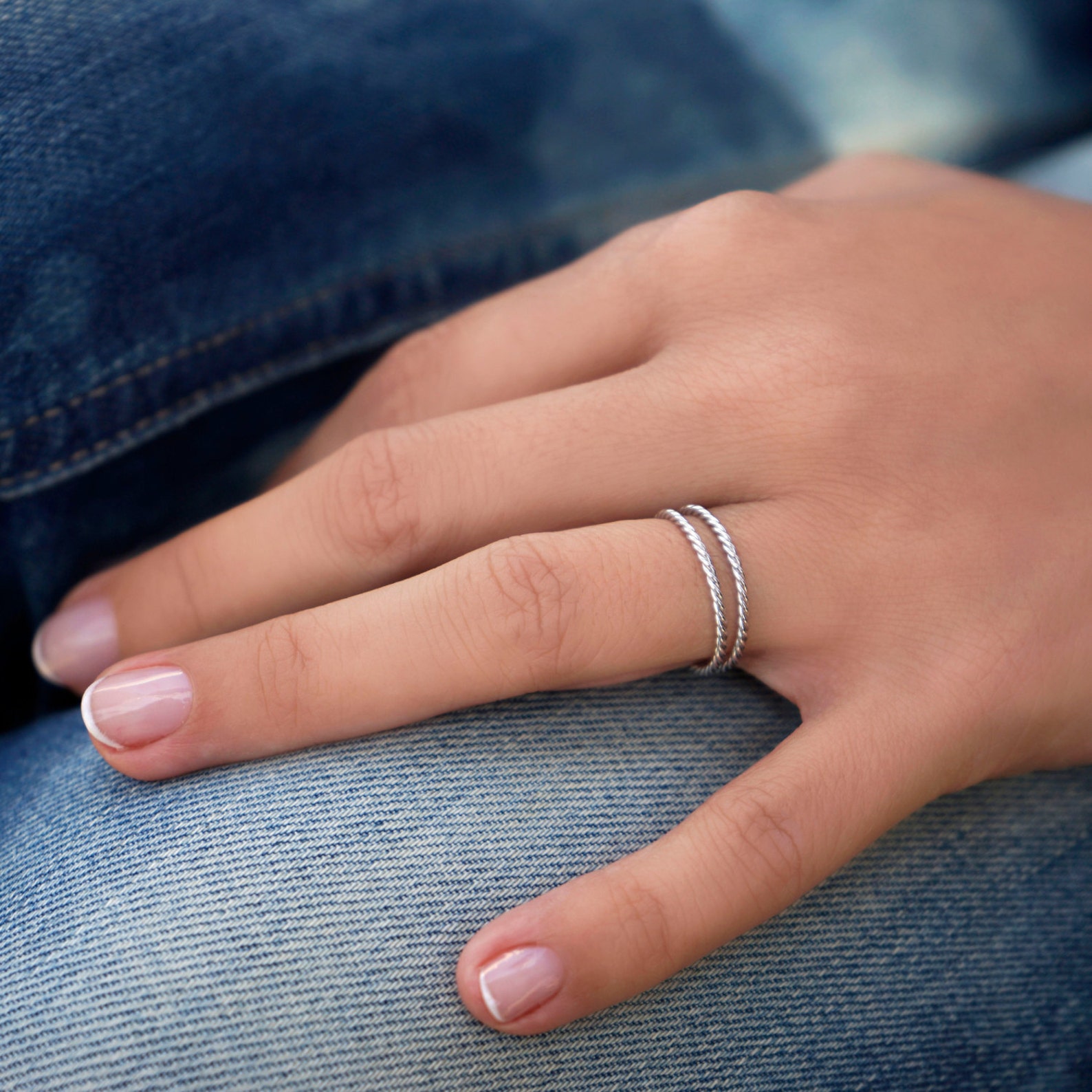 Double Ring Minimalist Ring Double Ring Dainty Ring - Etsy