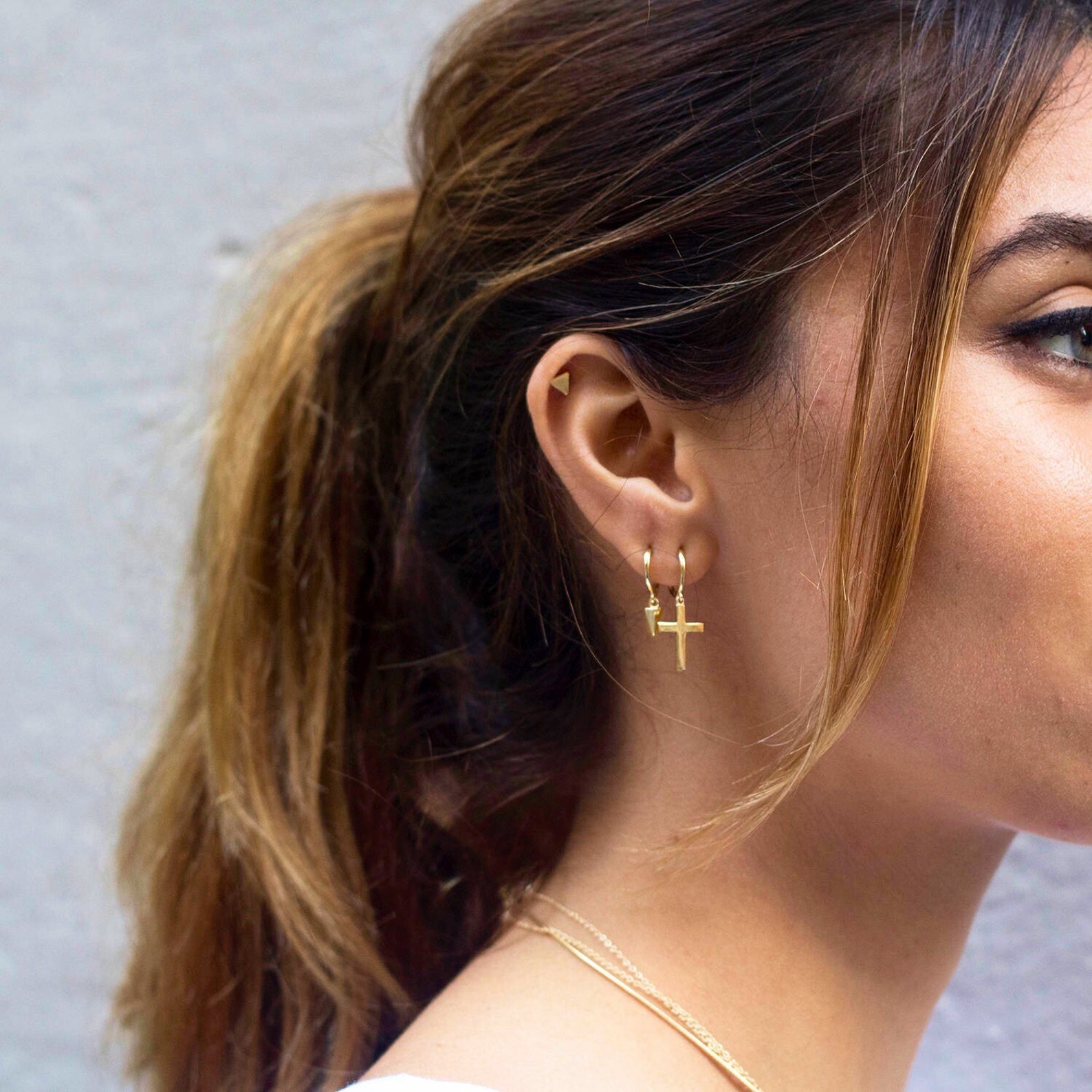 Triangle Studs Triangle Earrings Triangle Studs Dainty | Etsy