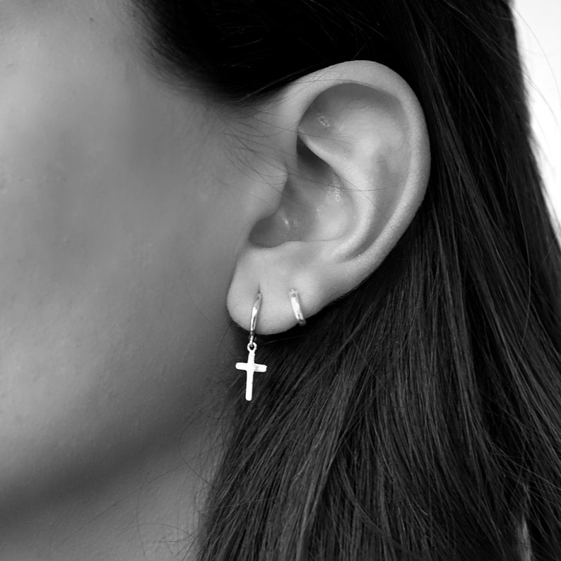 Cross Hoop Earrings - Cross-shaped Earrings - Rock Cross Earrings ...