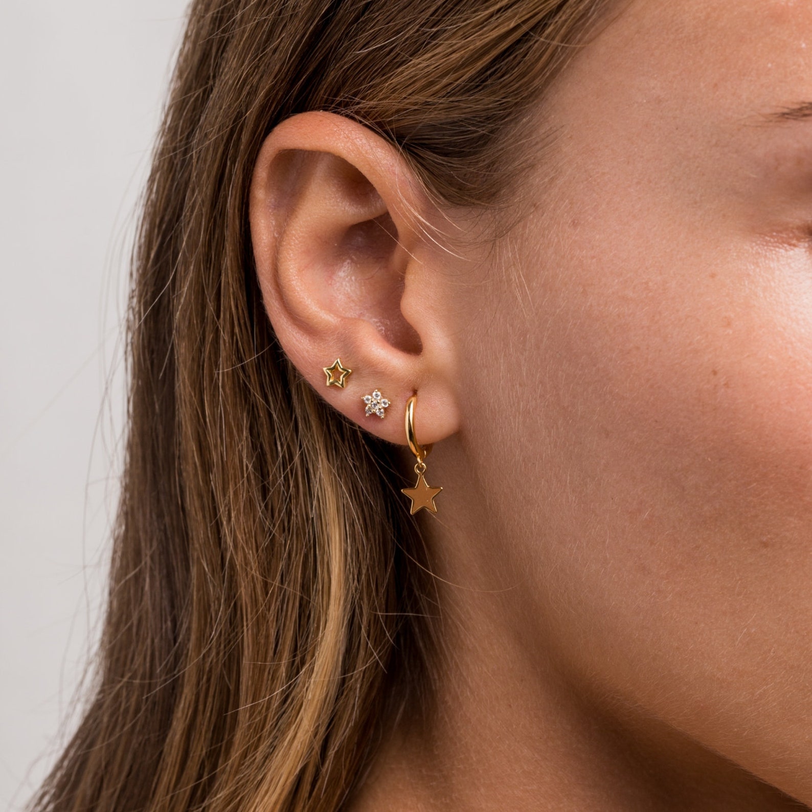 Star Hoops Star Charm Hoops Gold Star Hoops Hoop Earrings - Etsy
