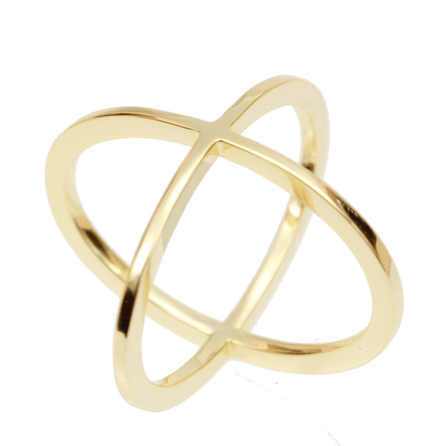 Criss cross ring Gold Cross X ring Sterling silver criss | Etsy
