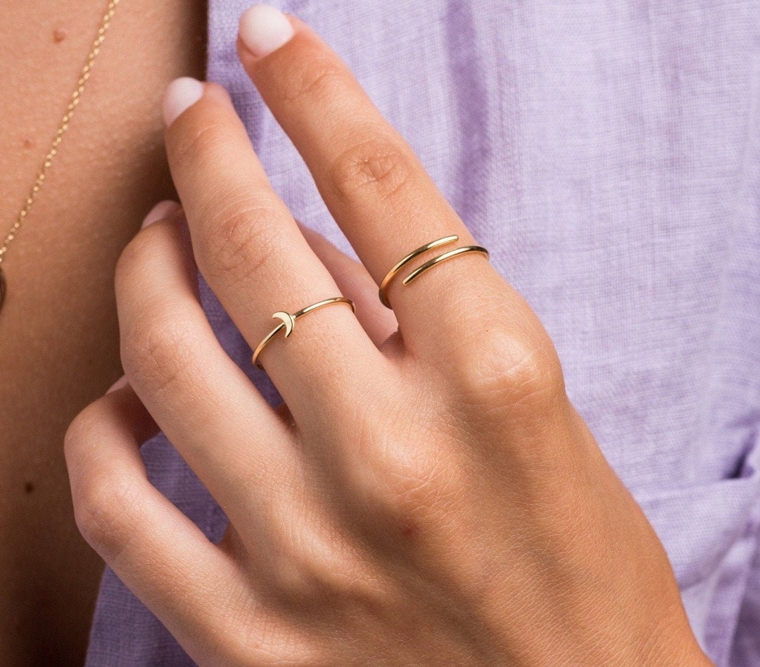 Dainty Ring - Minimalist Open Ring - Simple Gold Ring - Thin Gold Ring ...