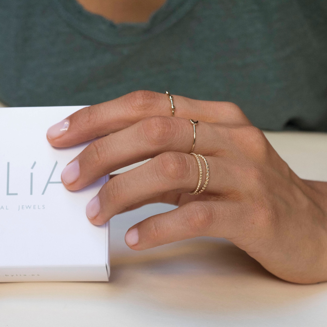 Double Ring Minimalist Ring Double Ring Dainty Ring Stacking Ring ...