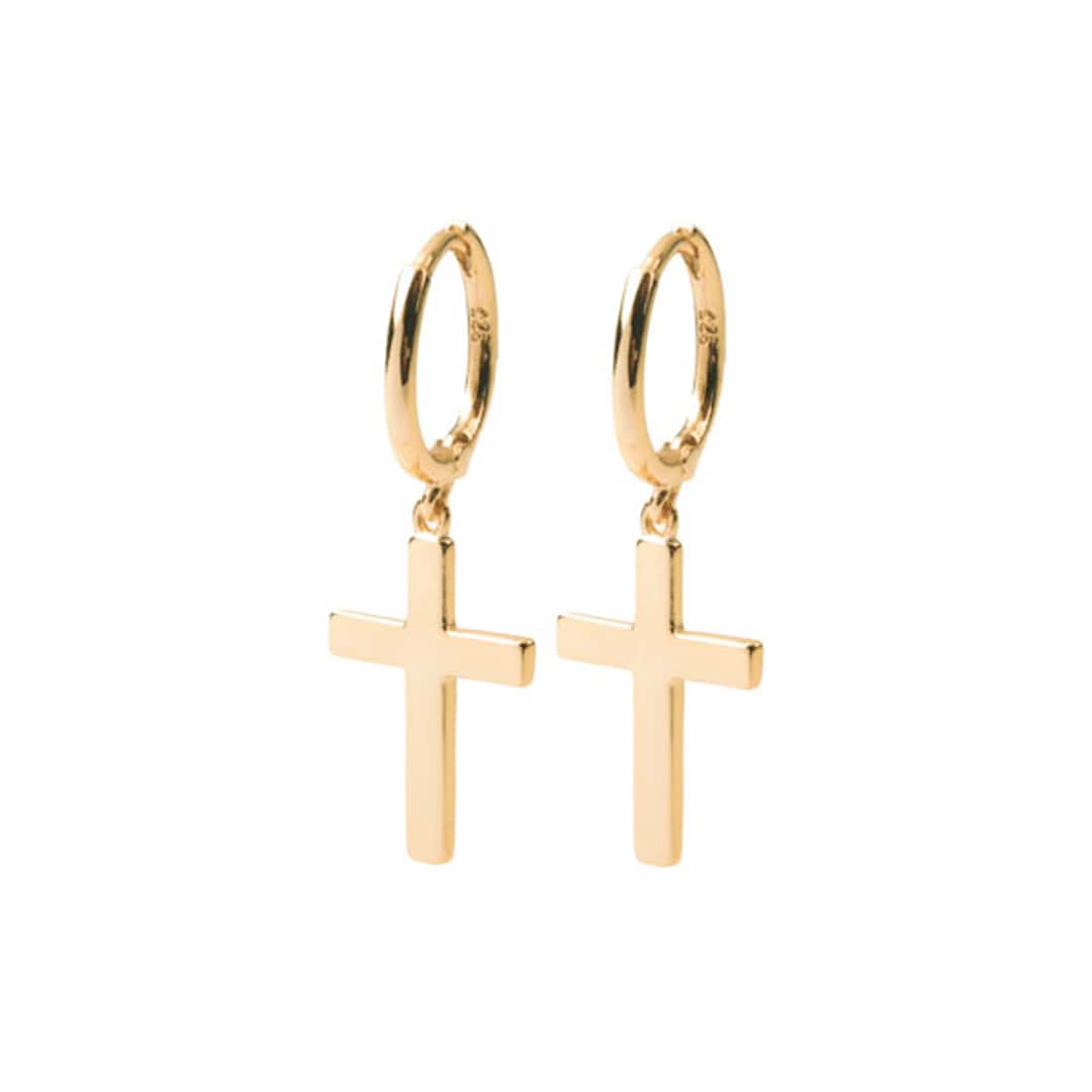 Cross Hoop Earrings - Cross-shaped Earrings - Rock Cross Earrings ...
