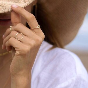Circle Gold Ring - Outline Circle Curve Ring - Oval Ring - Minimalist ...
