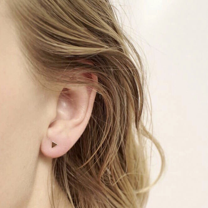 Triangle Studs Triangle Earrings Triangle Studs Dainty | Etsy