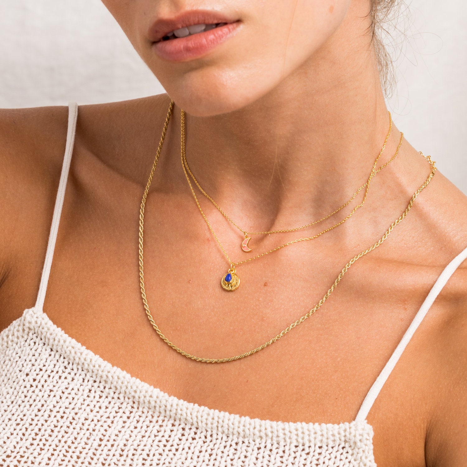 Braided chain gold plated 925 silver sterling necklace | Etsy