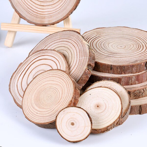 Log Slice With Bark - Etsy