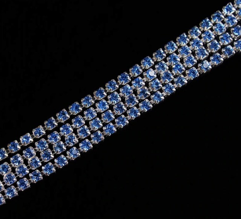 1 Meter X 2.5mm Rhinestone Diamante Chain Crystal Trim Sew | Etsy UK