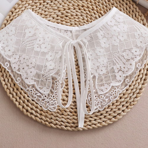 Off White / Fake Lace Collar / Lace Collar / Chiffon Collar / - Etsy