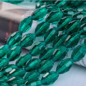 70 Pcs / 6 X 8mm / Mix Oval Rice Crystal Beads, Oval Glass Beads ...