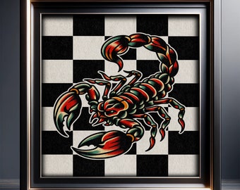 American Traditional Scorpion Digital Art - Etsy