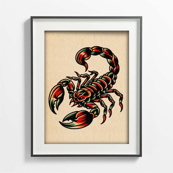 American traditional scorpion tattoo flash - Bronctattooaus.com