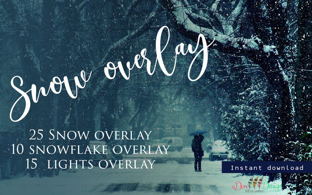 35 Snow Overlays | Instant Download | Includes 15 Bokeh Overlays ...