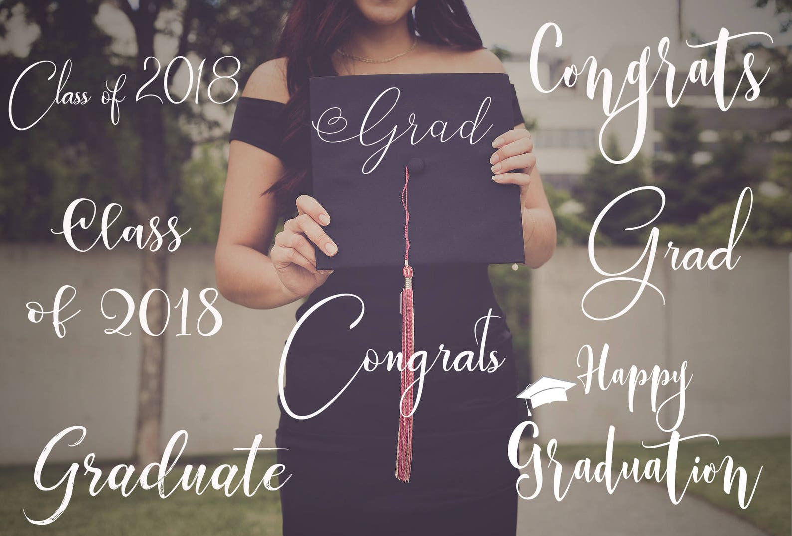 20 PNG Photo Overlays, Word Overlay, Graduation Announcement, Class of ...