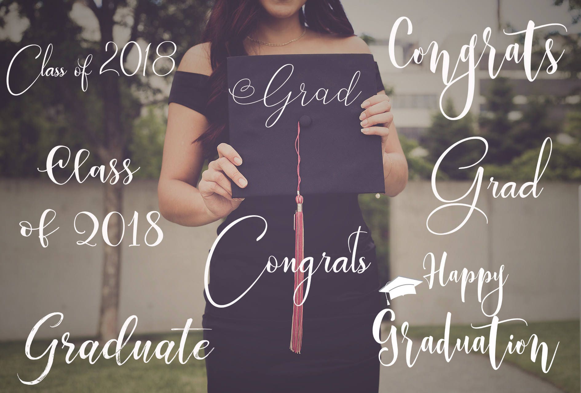 20 PNG Photo Overlays, Word Overlay, Graduation Announcement, Class of ...