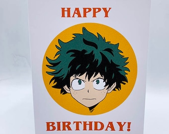 My Hero Academia Birthday Card | Etsy