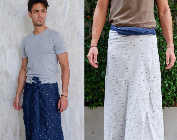 Longyi Dress for Men Reversible beach Sarong sleek Minimalist Pareo ...