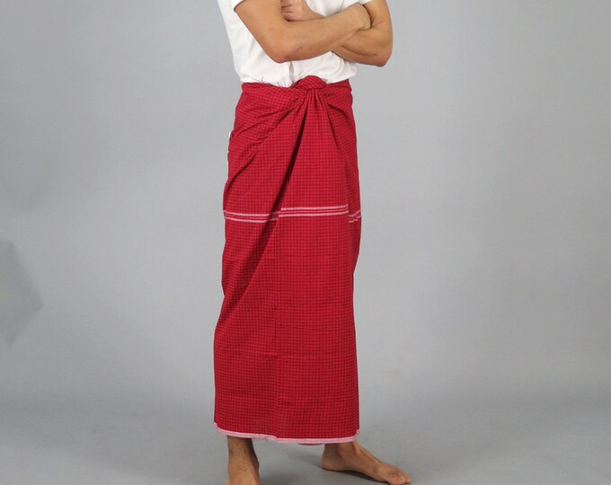 Myanmar Burmese Mon Longyi Pasoe Lungi Sarong Pareo Lavalava Men's Sarung, Malong, Dhothi, Izar ...