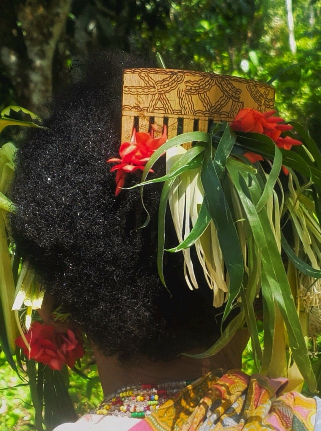 Beautiful Handmade Bamboo Comb. Indigenous Orang Asli Afro Pick ...