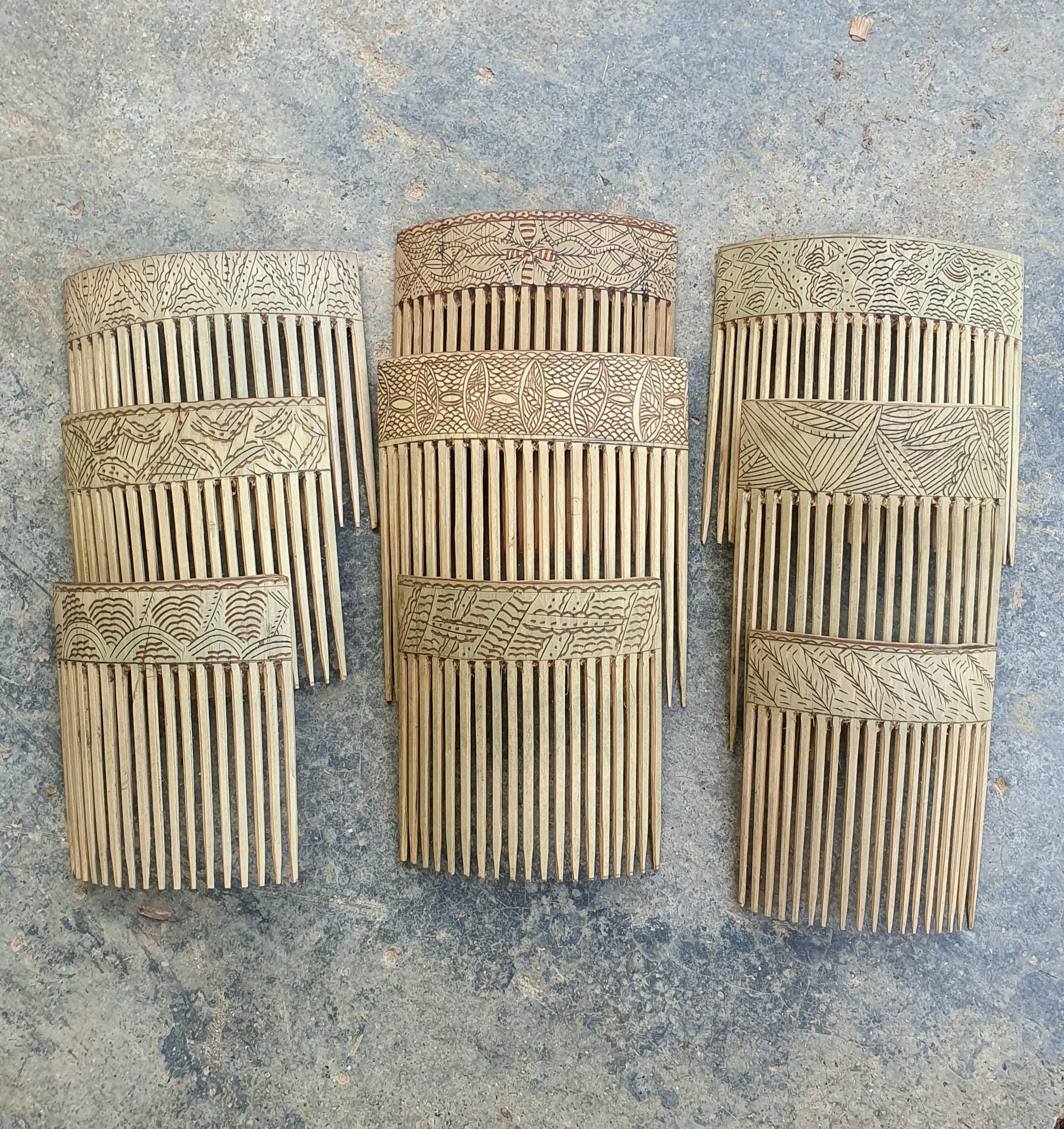 Beautiful Handmade Bamboo Comb. Indigenous Orang Asli Afro Pick ...