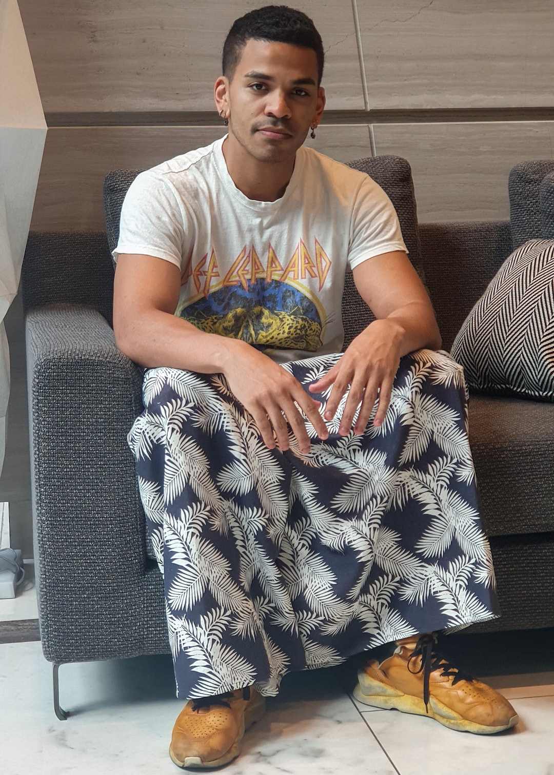 Linen-cotton Longyi for Men⎜ Mens Comfortable Beach Sarong Minimalist ...