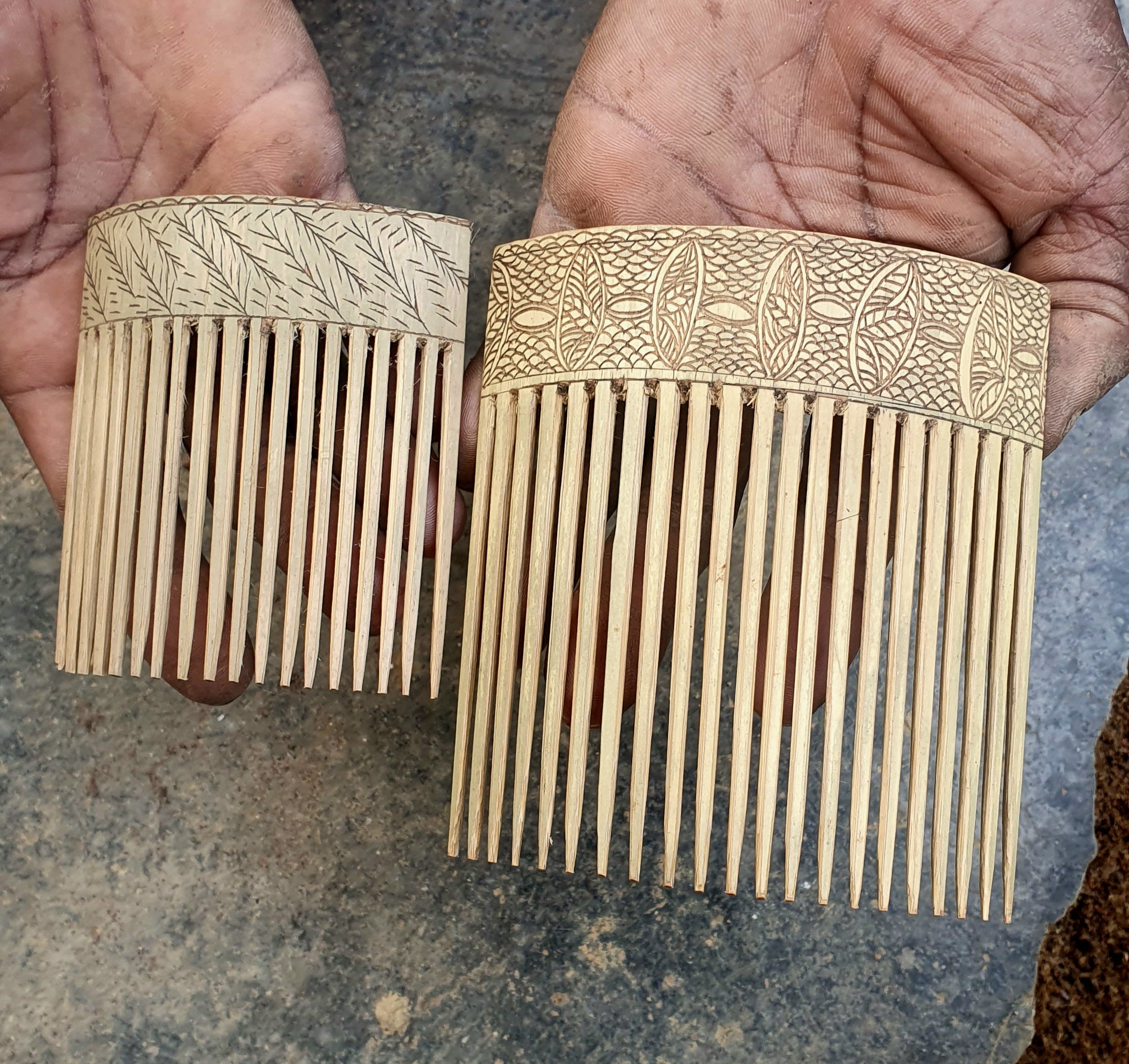 Beautiful Handmade Bamboo Comb. Indigenous Orang Asli Afro Pick ...