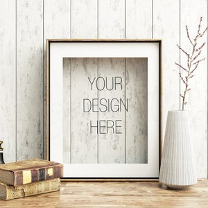 Rustic Wood Frame Mockup, Styled Stock Photography, Old Wood Scene ...