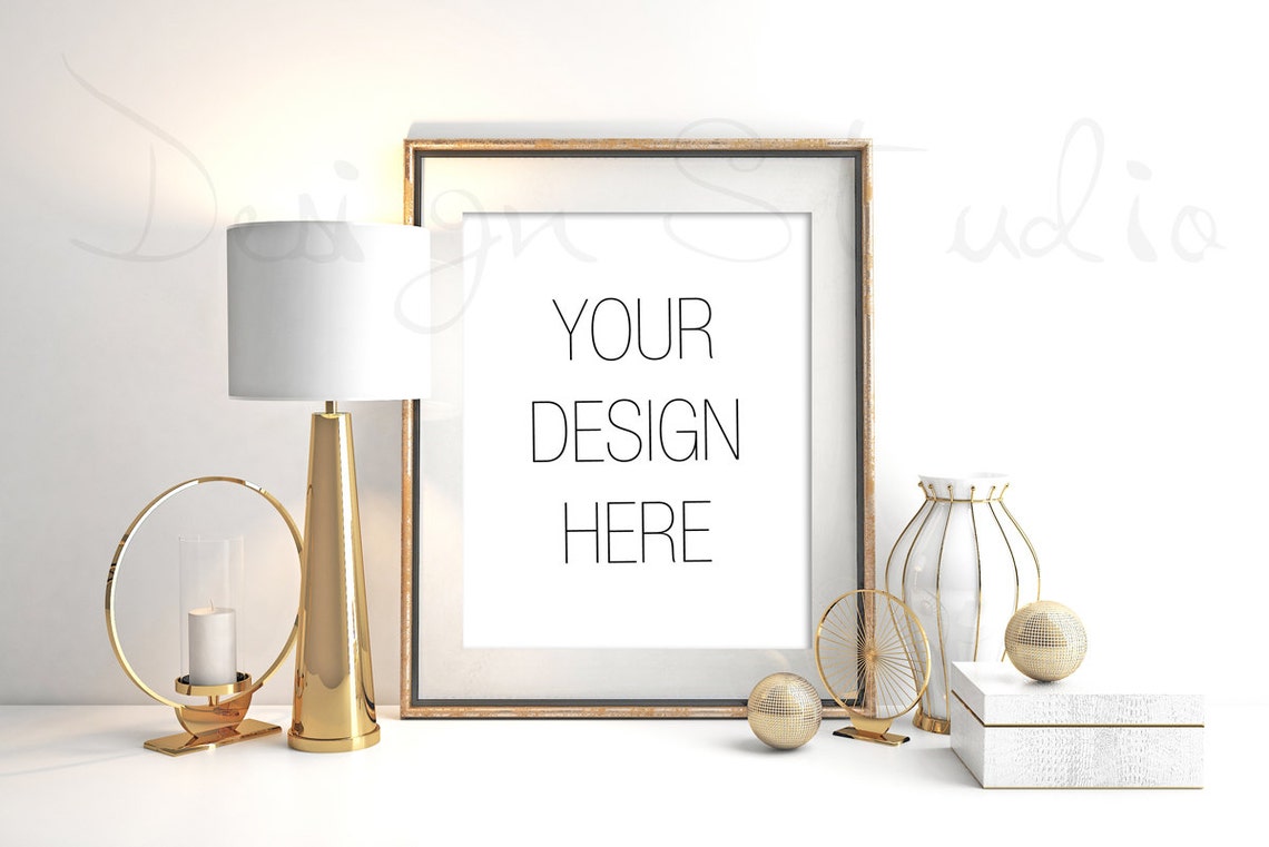 Styled Stock Photography Frame Mockup Gold Digital Frame | Etsy
