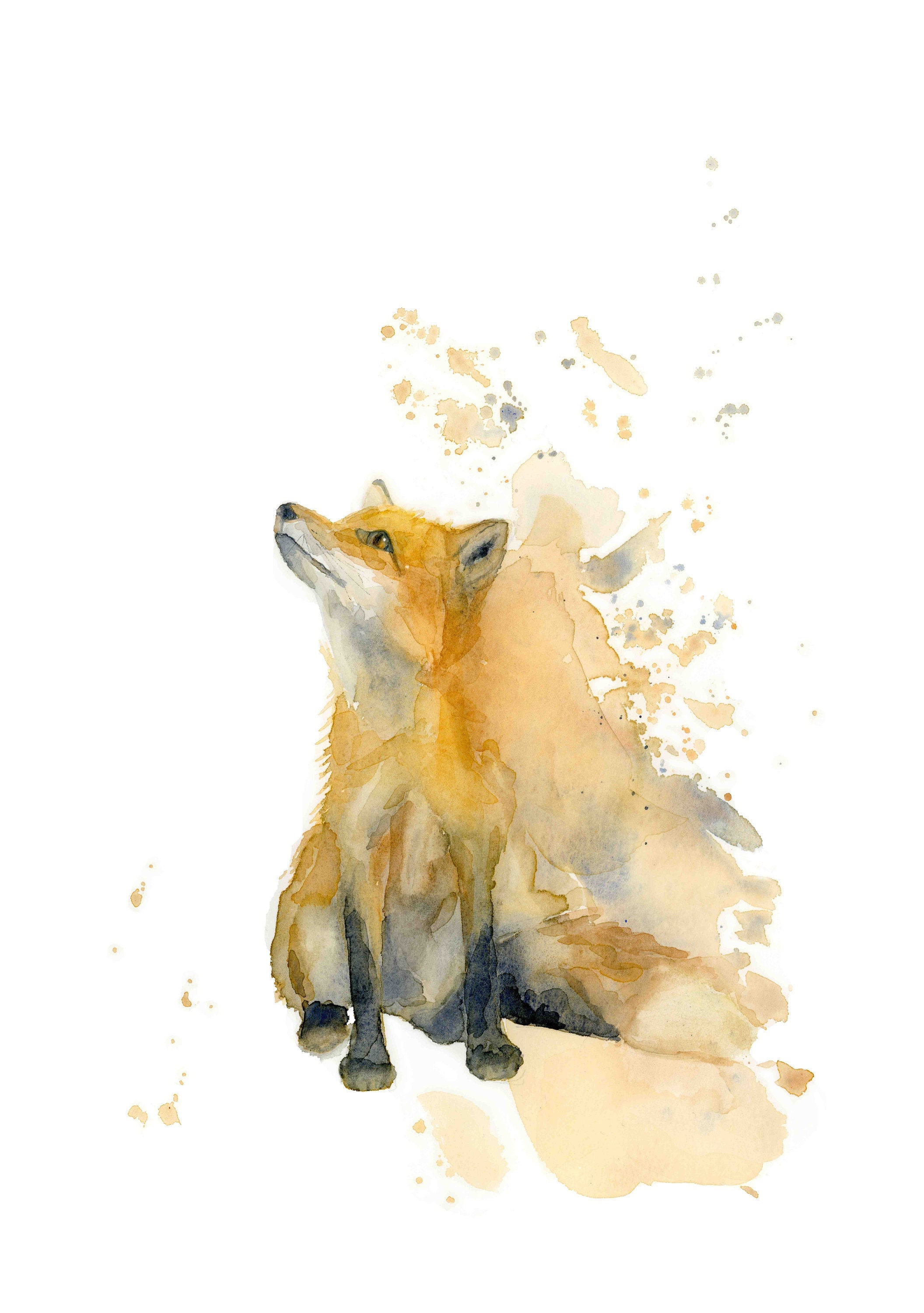 Fox Watercolor Giclee Art Print, Country Home Decor, British Woodland ...