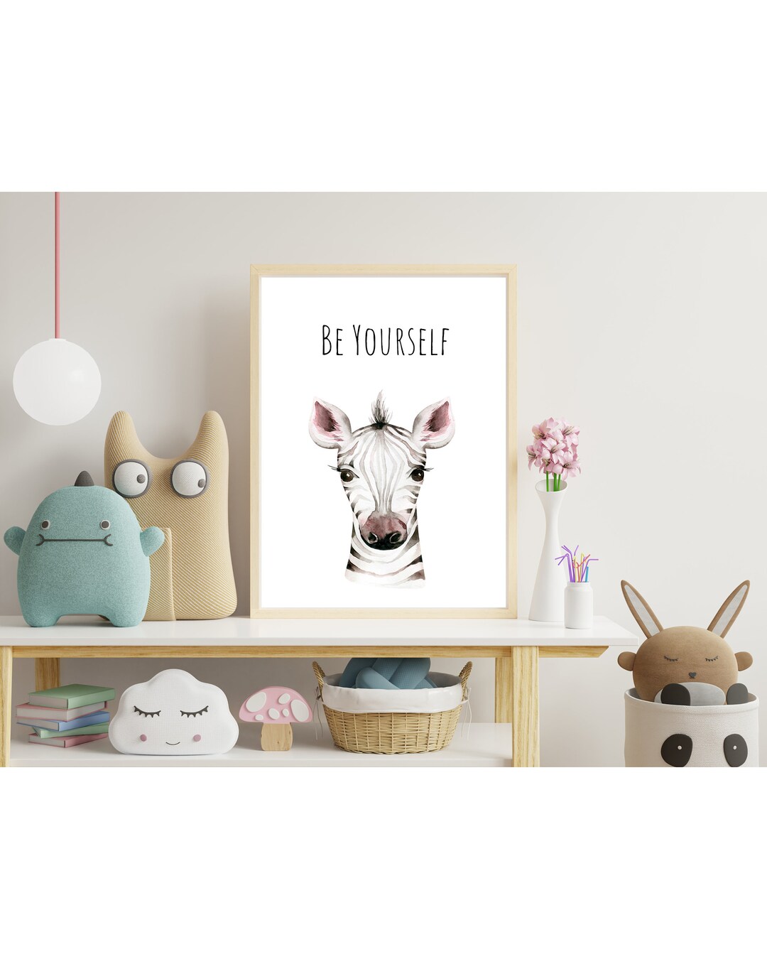 Be Yourself, Zebra A4 Print, Safari Animal, Animal Nursery Wall Art ...