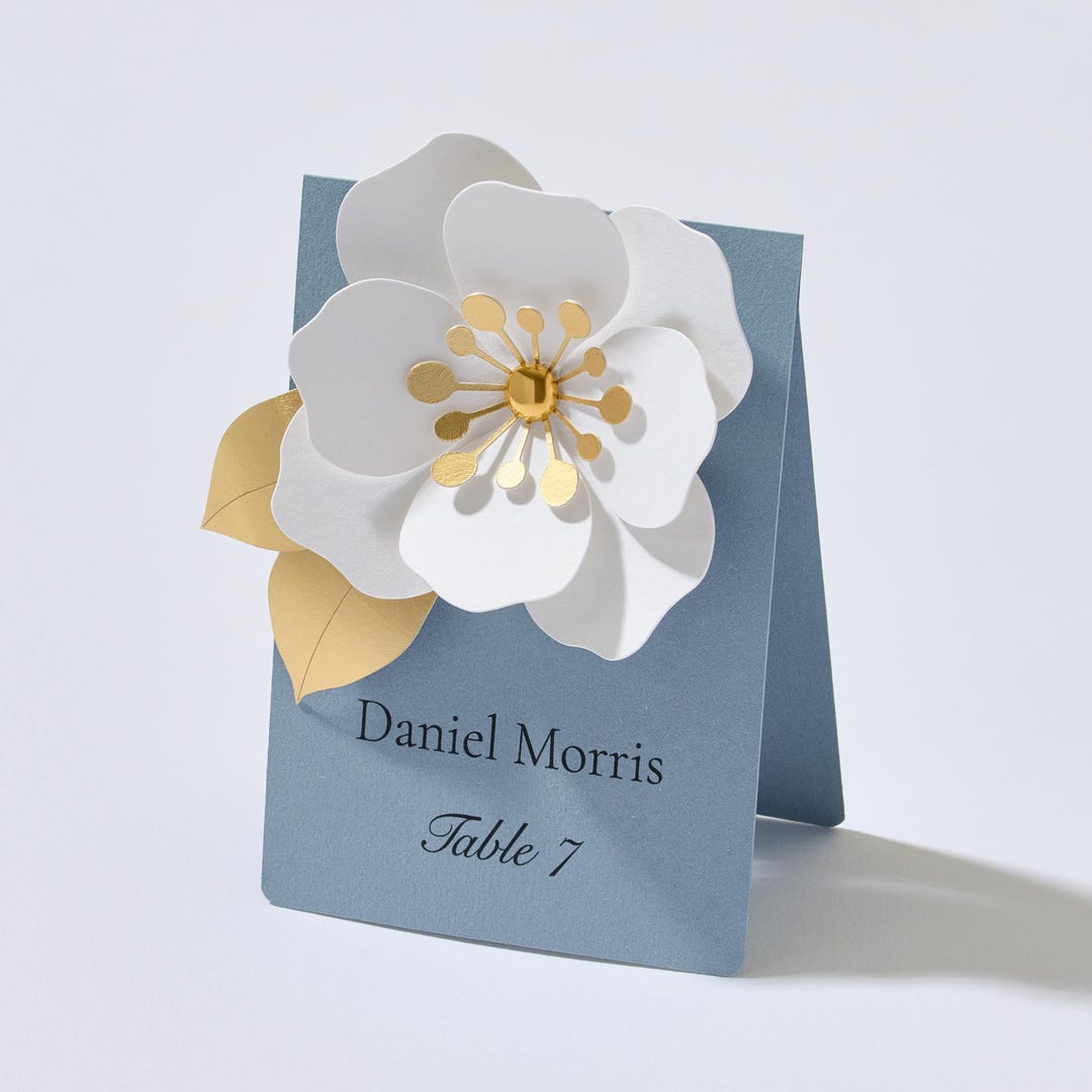 Blue Floral Place Cards – Custom Wedding & Event Decor (set of 20+) - Etsy