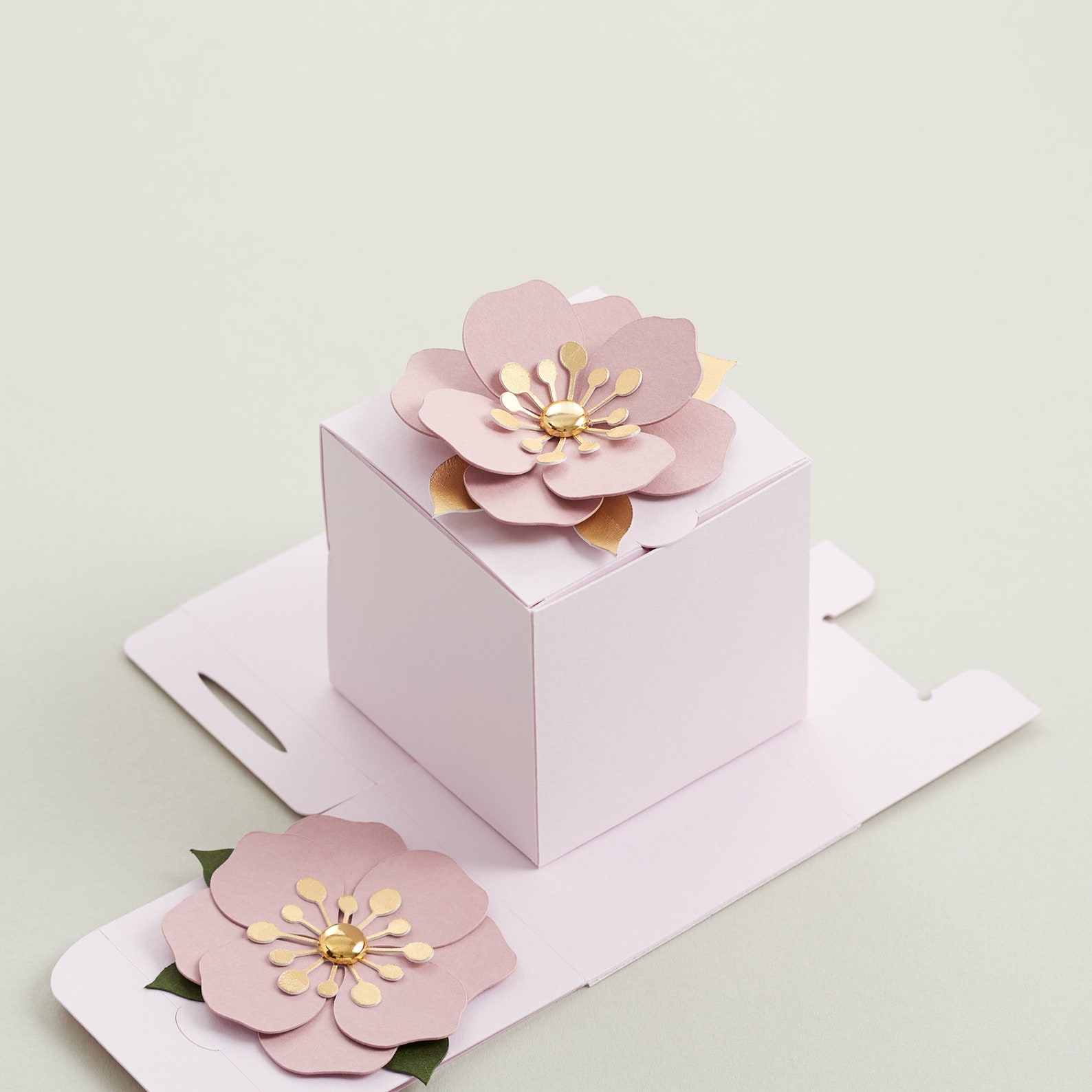 Light Pink Favor Boxes With Flower Decor for Wedding Bridal - Etsy