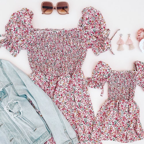 HUNTER Green JOLLY DRESSES mommy and Me Matching Outfits | Etsy