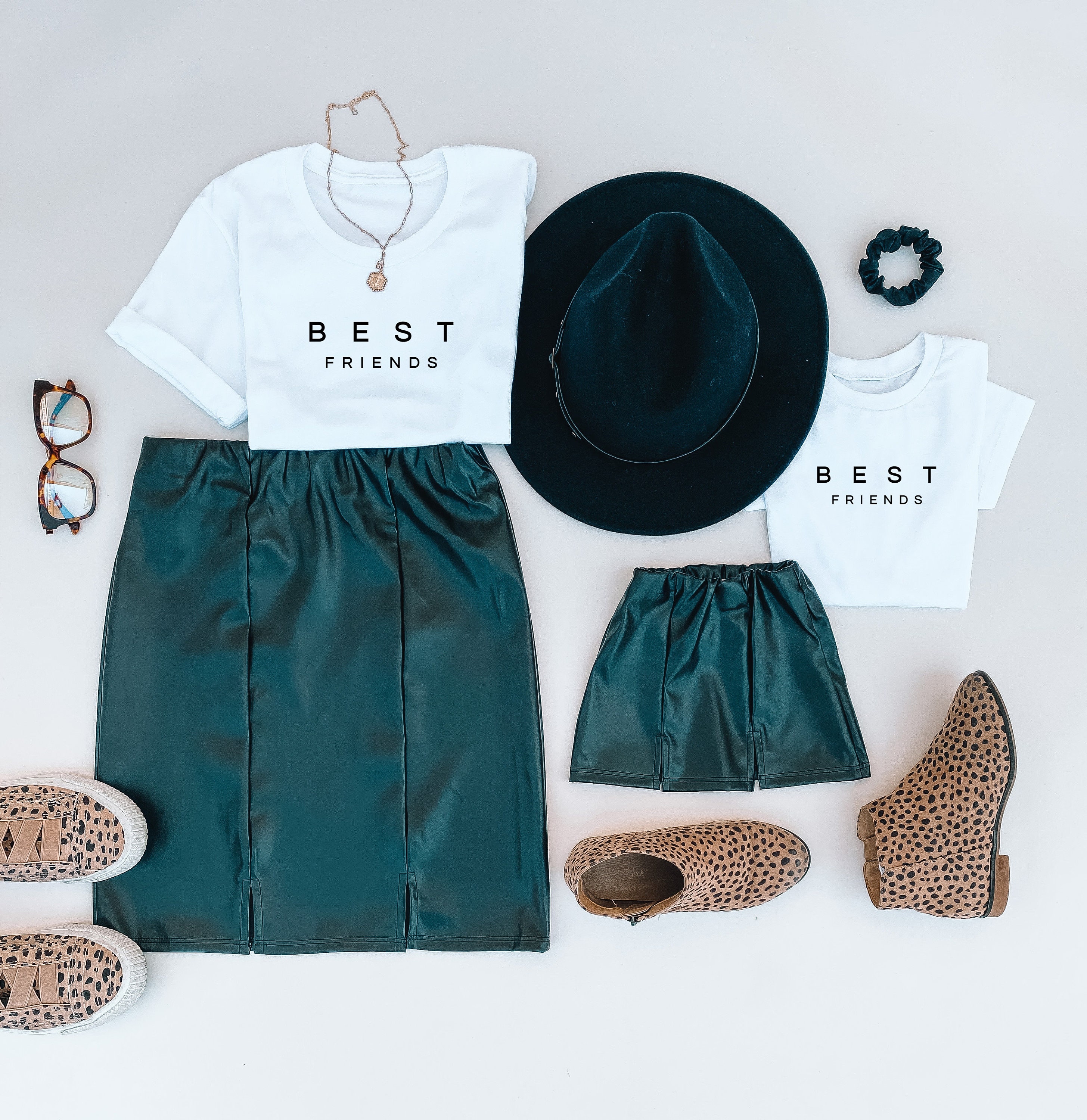 BLACK Matching Skirts BFF Matching Shirts Mommy and Me | Etsy