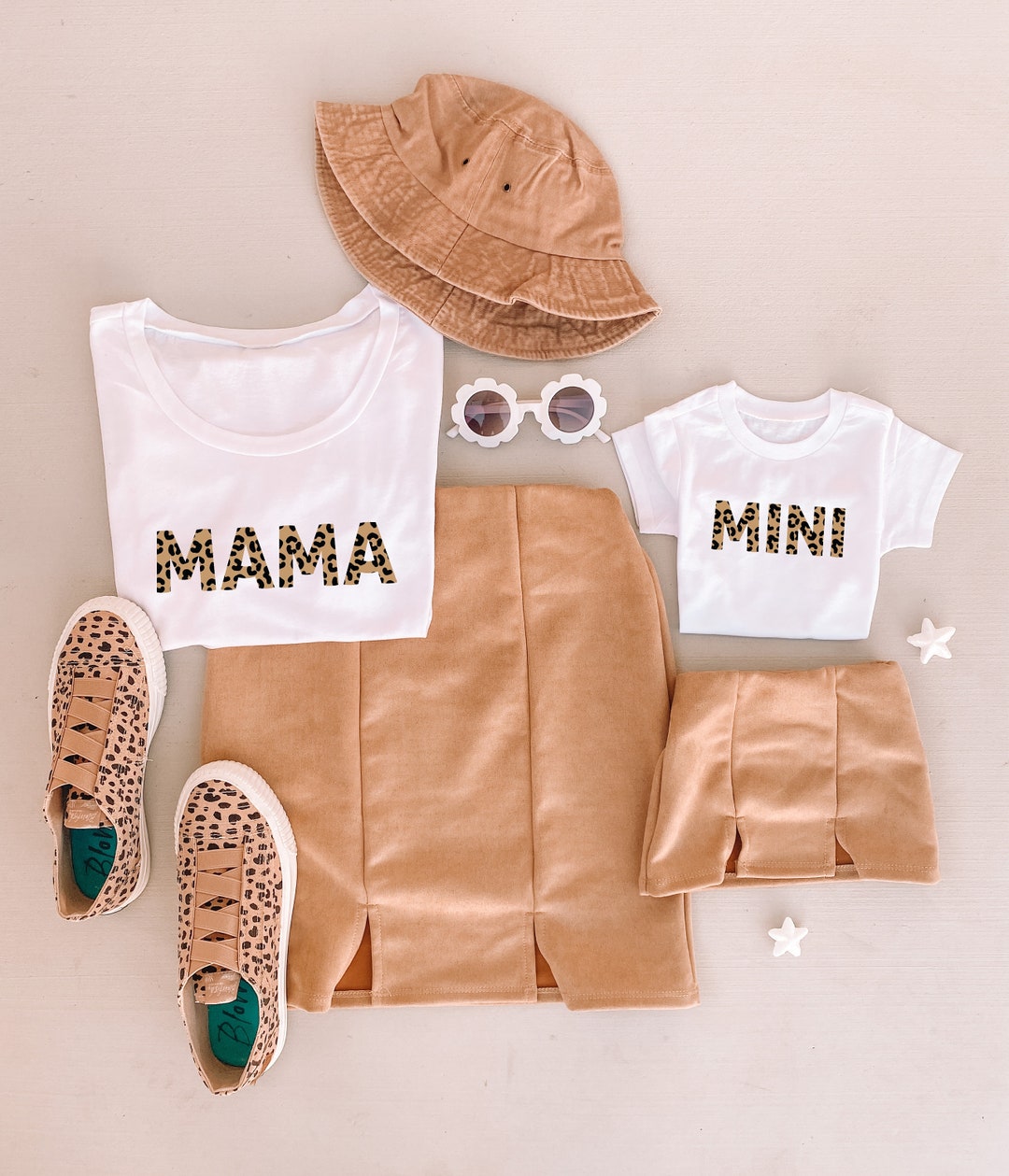Tan Matching Skirts + Mama & Mini Matching Shirts, Mommy and Me ...