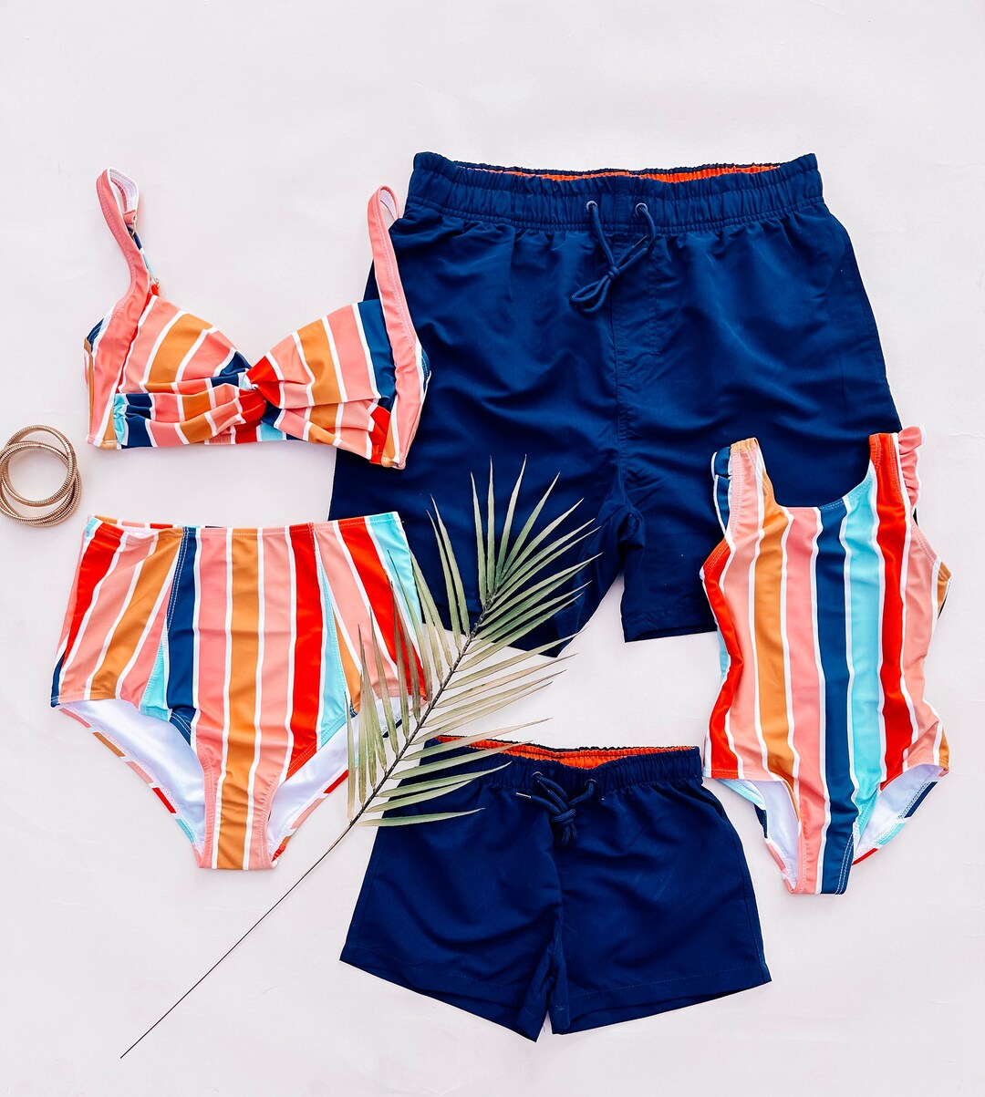 Multi Striped Family Matching Swimwear, Mommy and Me Swimwear, Swimsuit ...