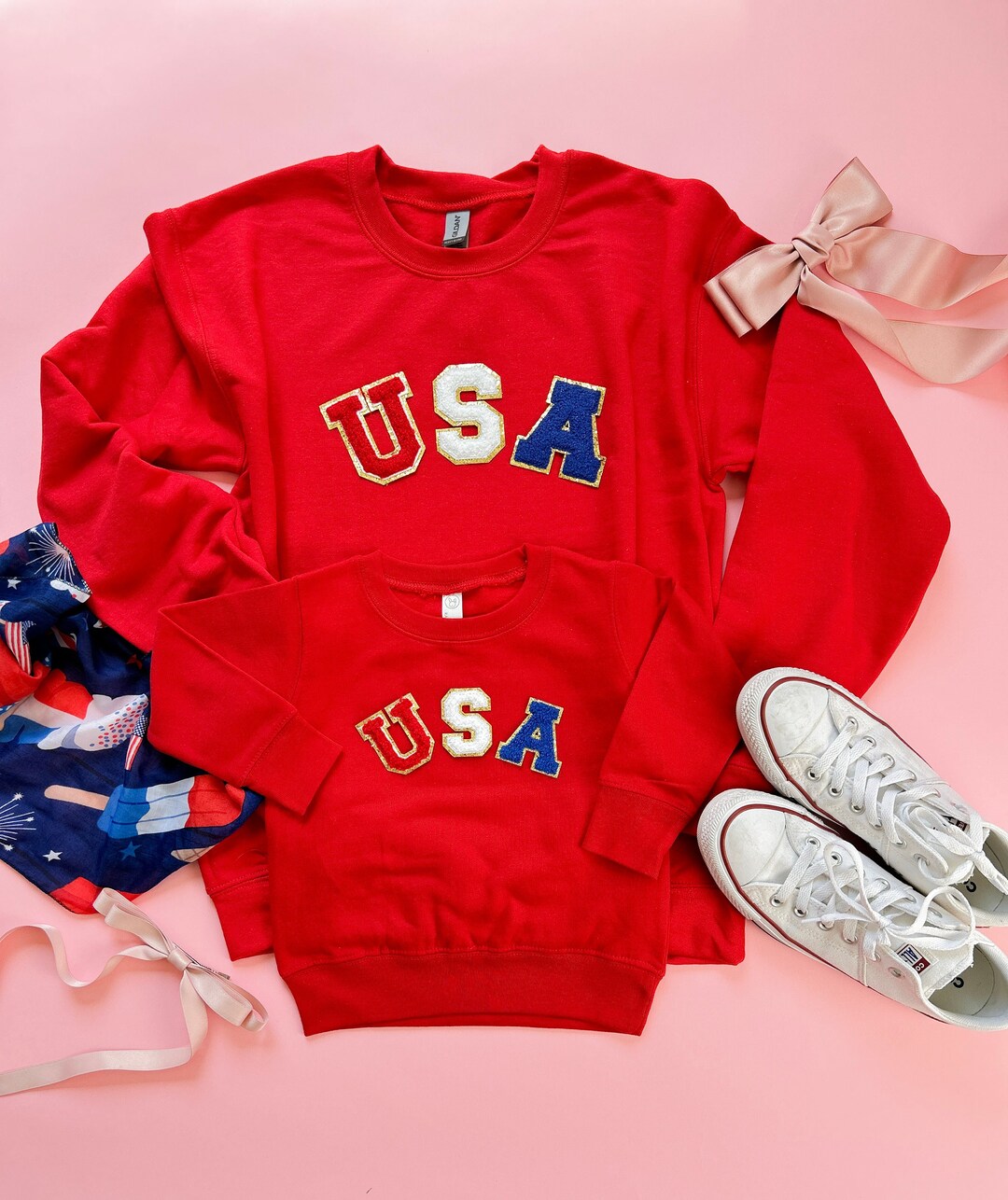 Chenille Patches, Family Matching Sweatshirts, Mommy and Me 4th of July ...