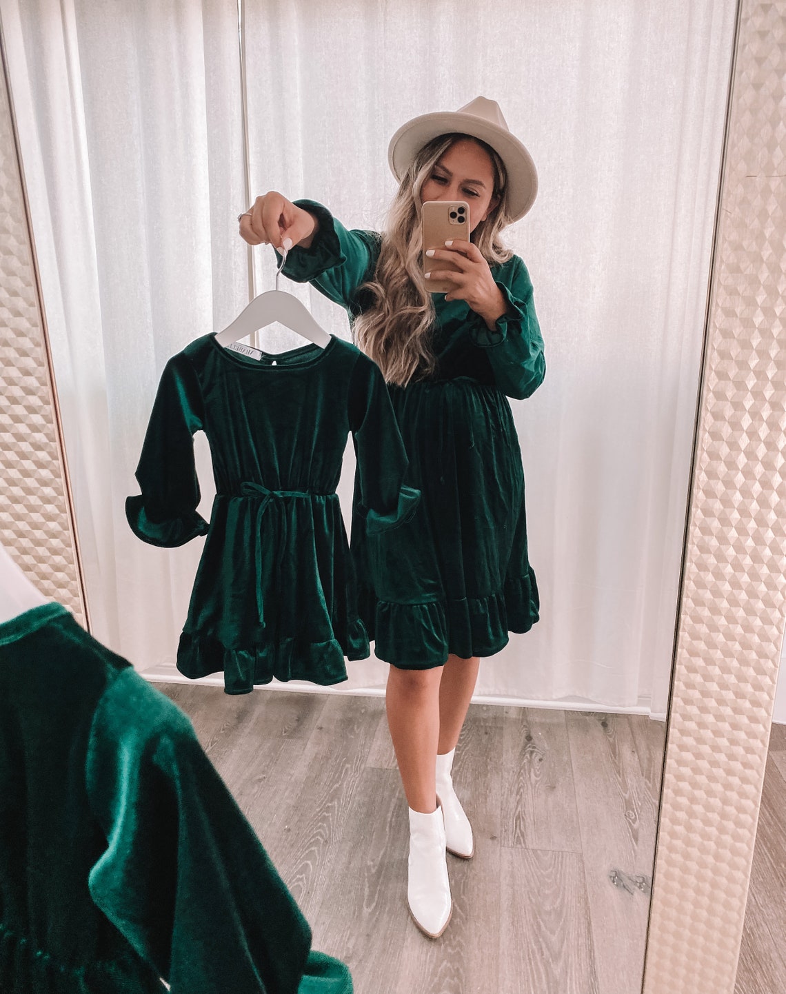 HUNTER Green JOLLY DRESSES mommy and Me Matching Outfits - Etsy