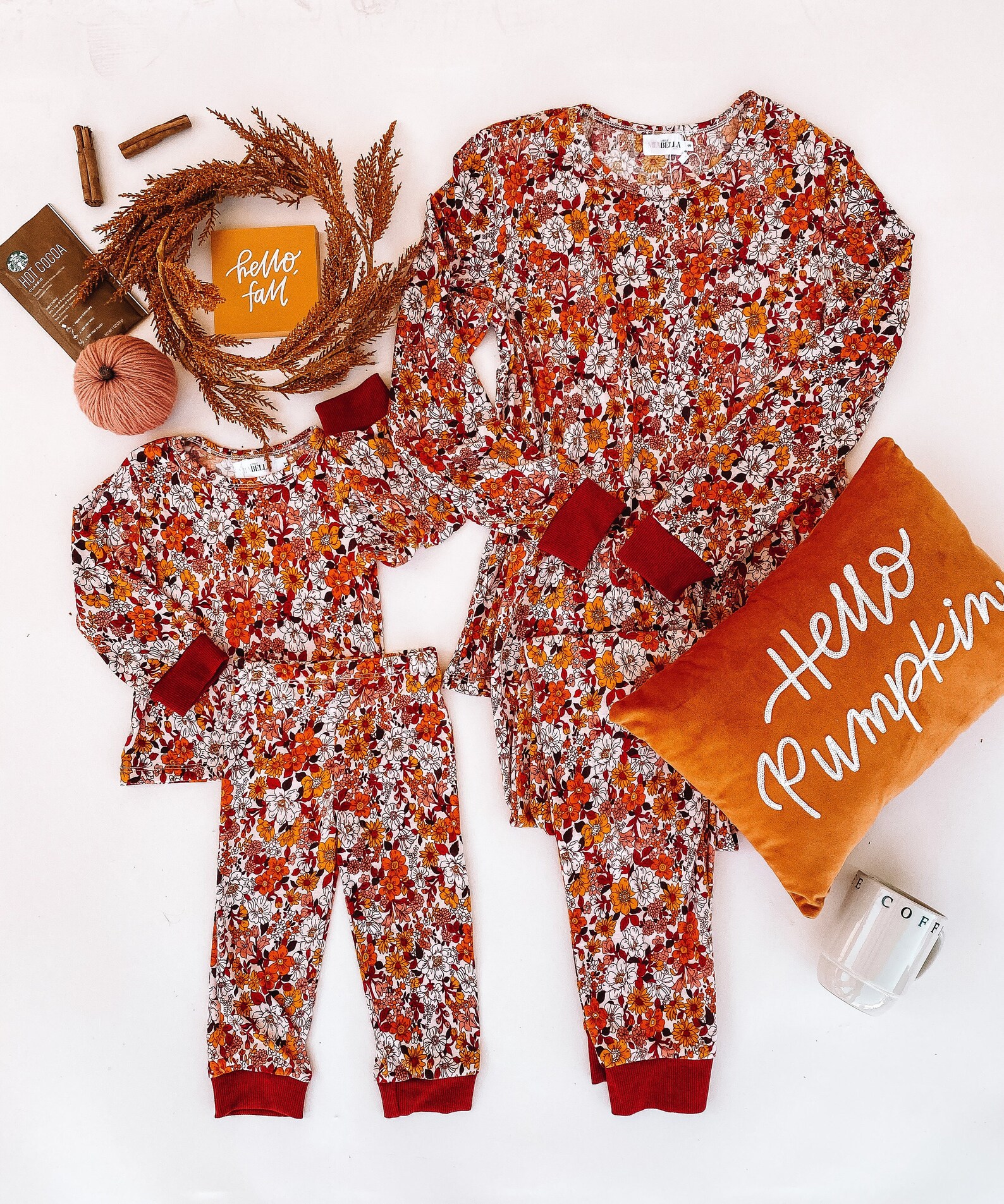 MADELINE Fall Pajamas pumpkin Spice Matching Pajamas - Etsy