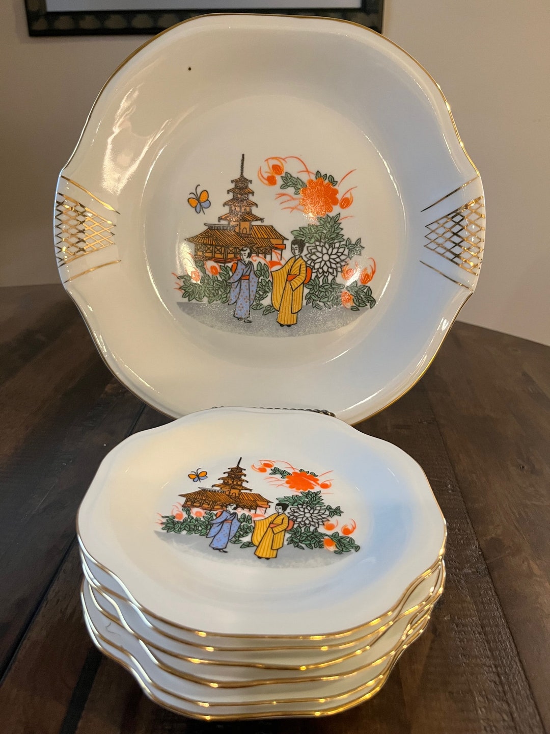 Rare Vintage Titov Veles Jugoporcelain 7-piece Dessert Set, NEAR Mint ...