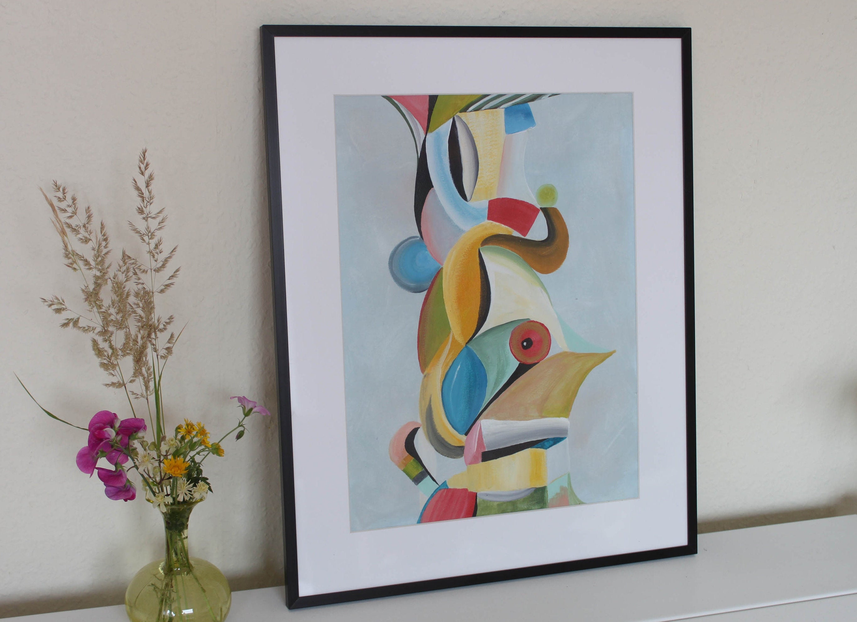 Single Piece Original Painting 30 X 40 Cm Paper With Black - Etsy