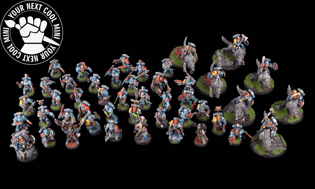Warhammer 40k Space Wolves, Army, 45 Plastic Miniatures and 2 Metal ...