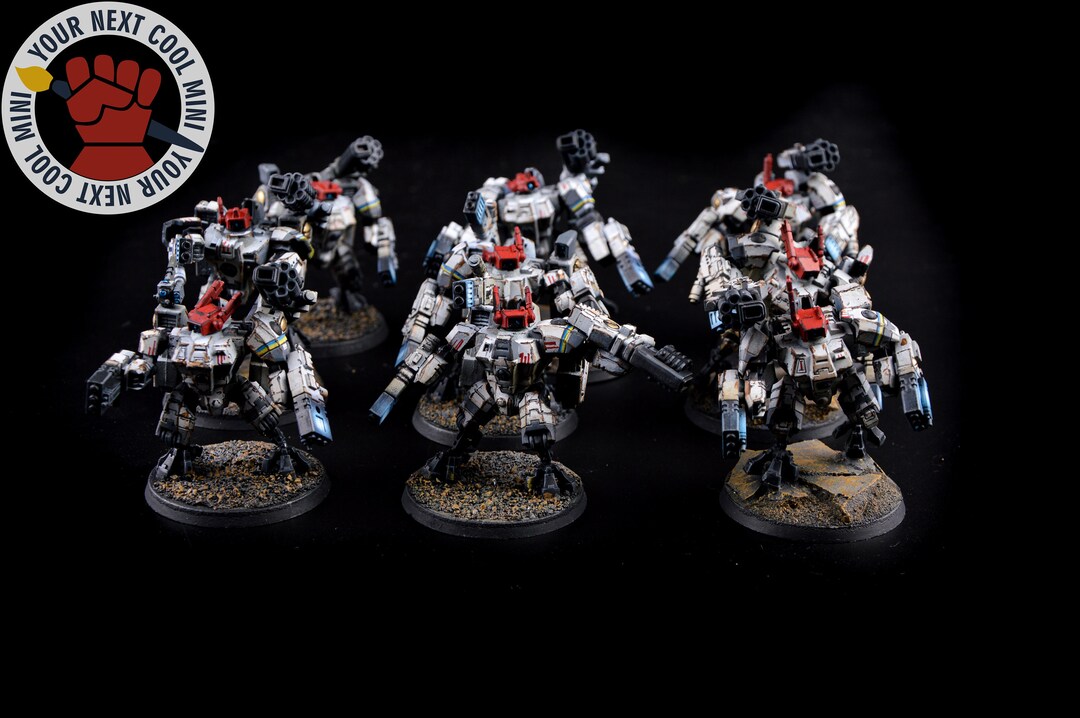 Custom Order Warhammer 40k PRO PAINT Xv8x Crisis Battlesuit Team (9 ...