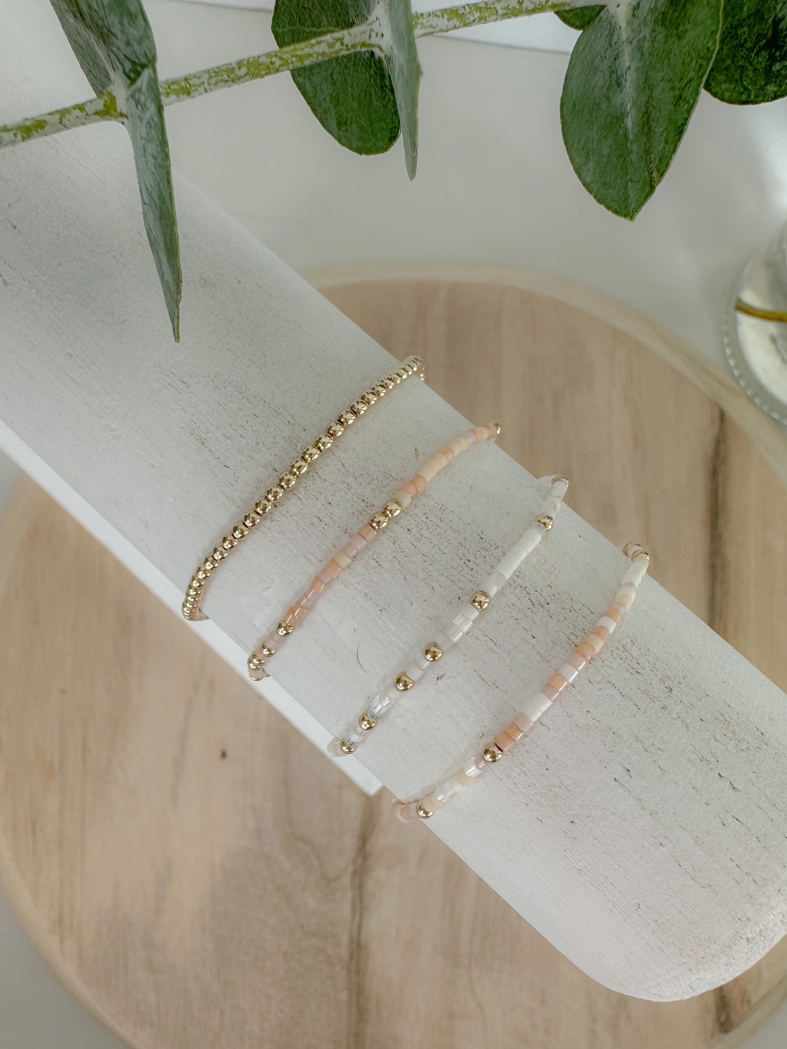 Siesta Key Stack, Neutral Seed Bead Bracelet Stack, Tiny Beaded ...