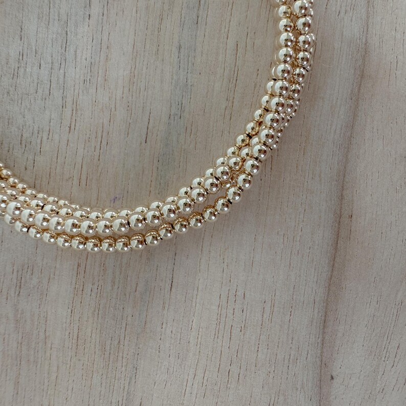 Dainty Bracelet Stack, Gold or Silver Beaded Bracelet, Set of Bracelets ...