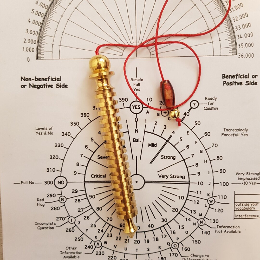 Egyptian Goddess Isis 16 Step Brass Pendulum With Dowsing Charts and ...