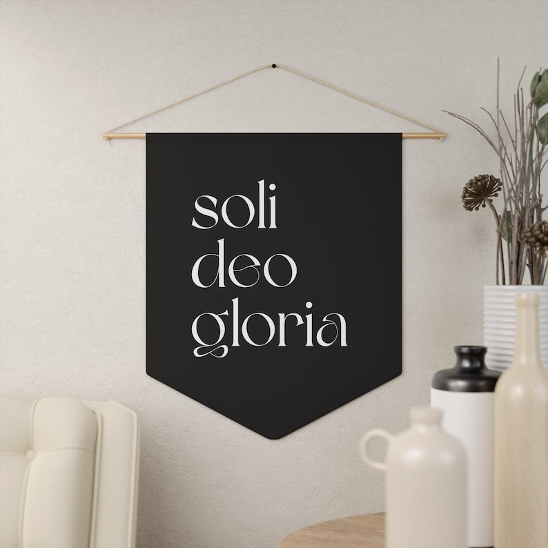 Soli Deo Gloria Pennant Banner, Inspirational Wall Decor, Christian ...
